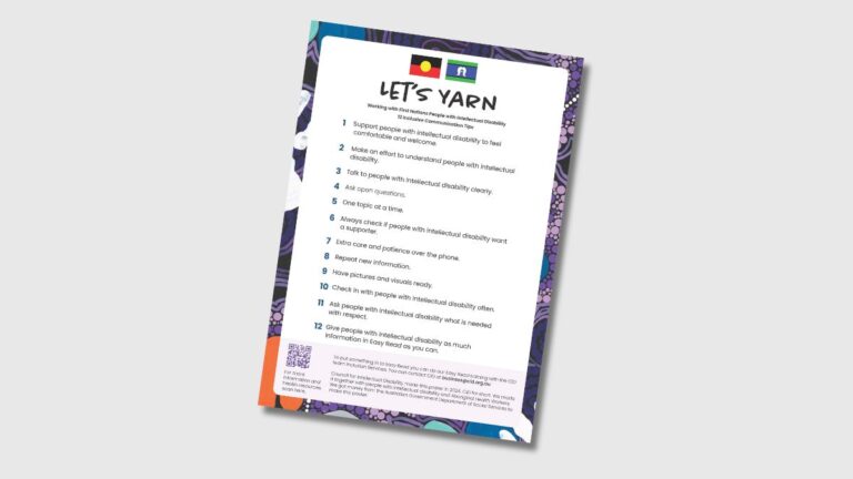Let's Yarn Poster - Council for Intellectual Disability